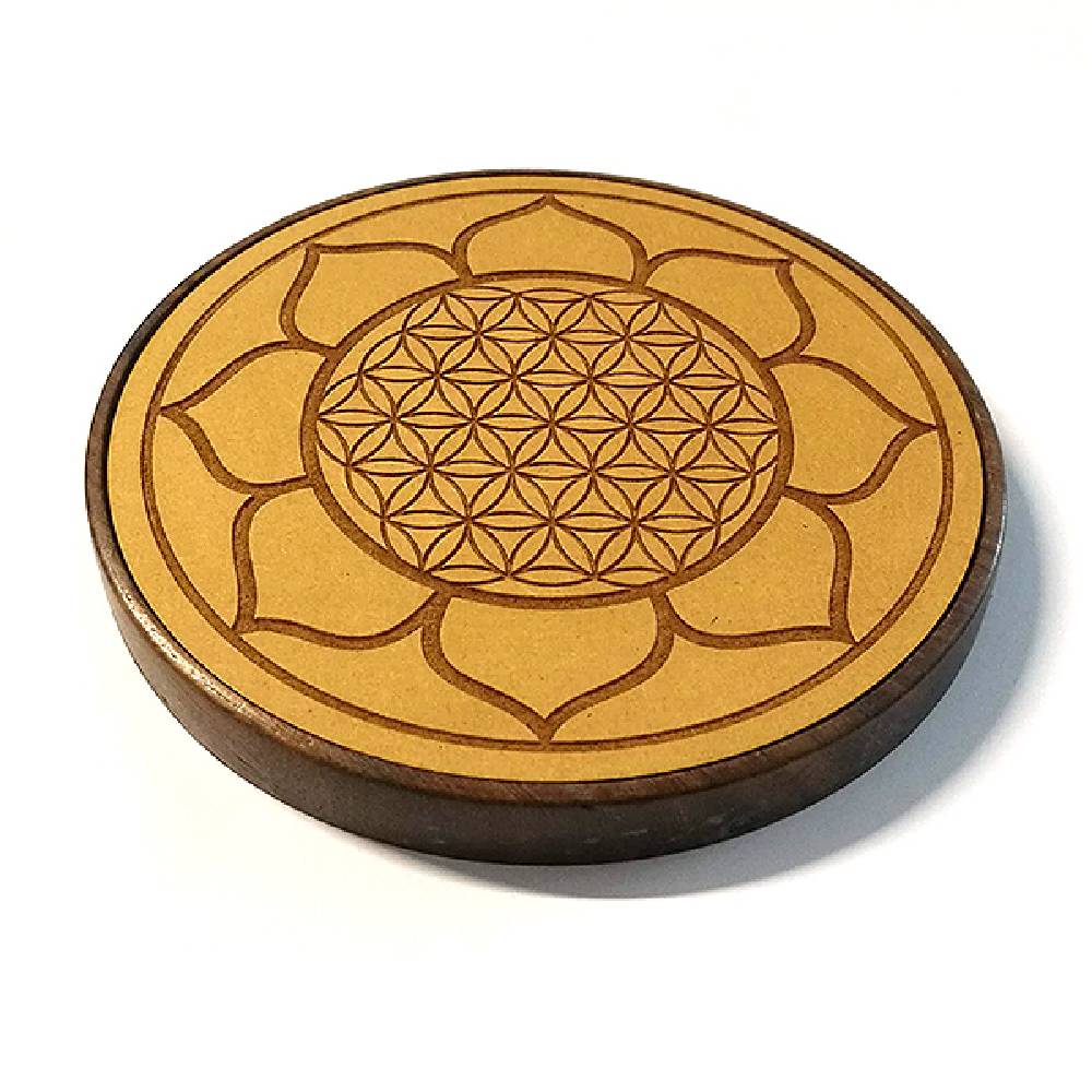 Koka Kristāla Režģis Lotus Flower of Life / Lotoss un Dzīvības Zieds Ø ...